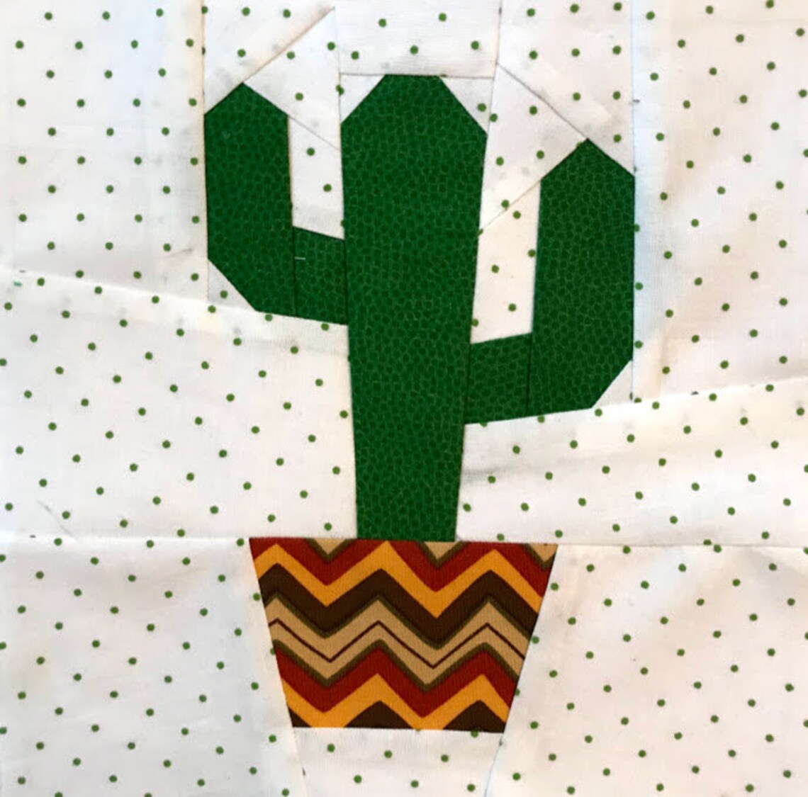 CACTUS 1 Paper Pieced Block Pattern in PDF - Etsy