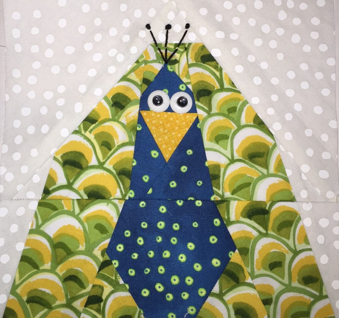 Peacock Paper Pieced Block Directions in PDF - Etsy