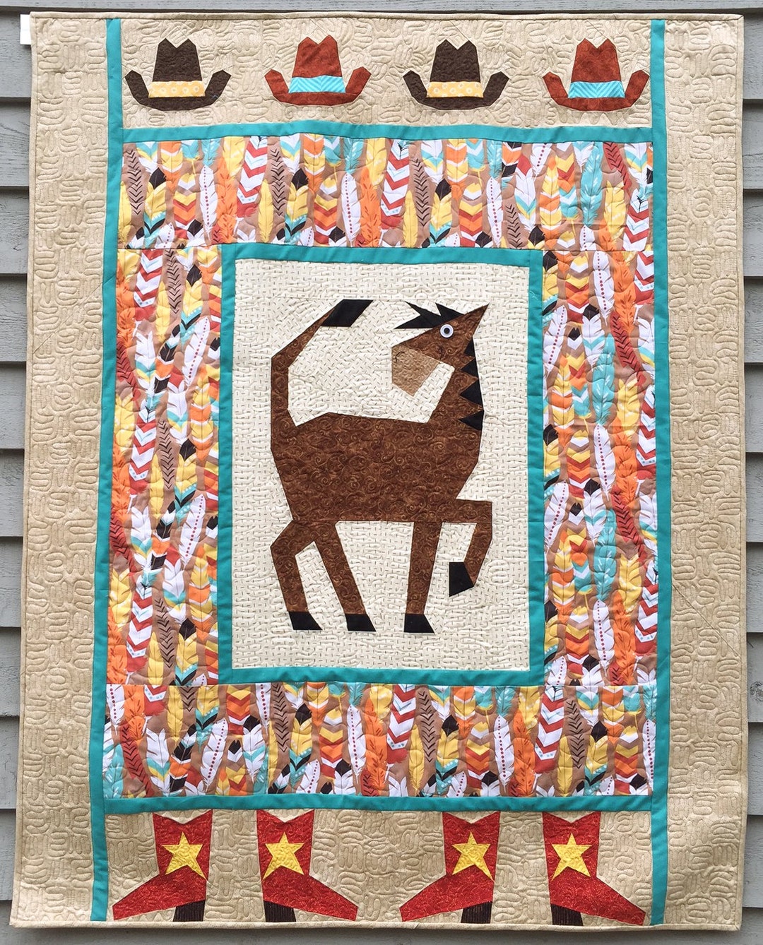 Cowboy Quilt Pattern: Paper Pieced Horse Design (PDF Pattern) - Etsy