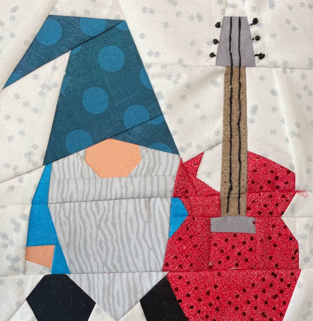 GUITAR PLAYING GNOME 2 Paper Pieced Pattern in Pdf, Instant Download ...