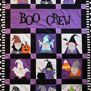 BOO CREW GNOMES Paper Pieced Quilt Pattern in Pdf - Etsy
