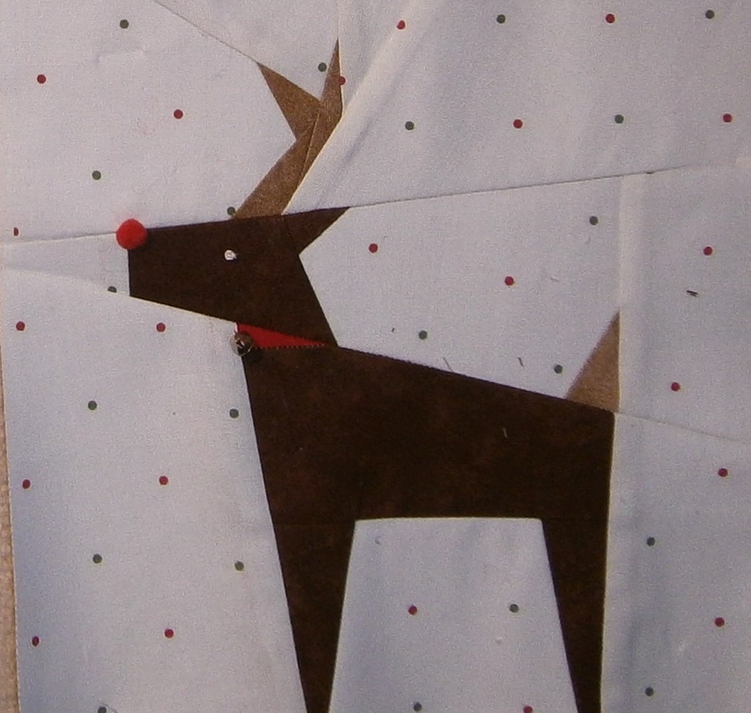 Paper Pieced Rudolph - Etsy