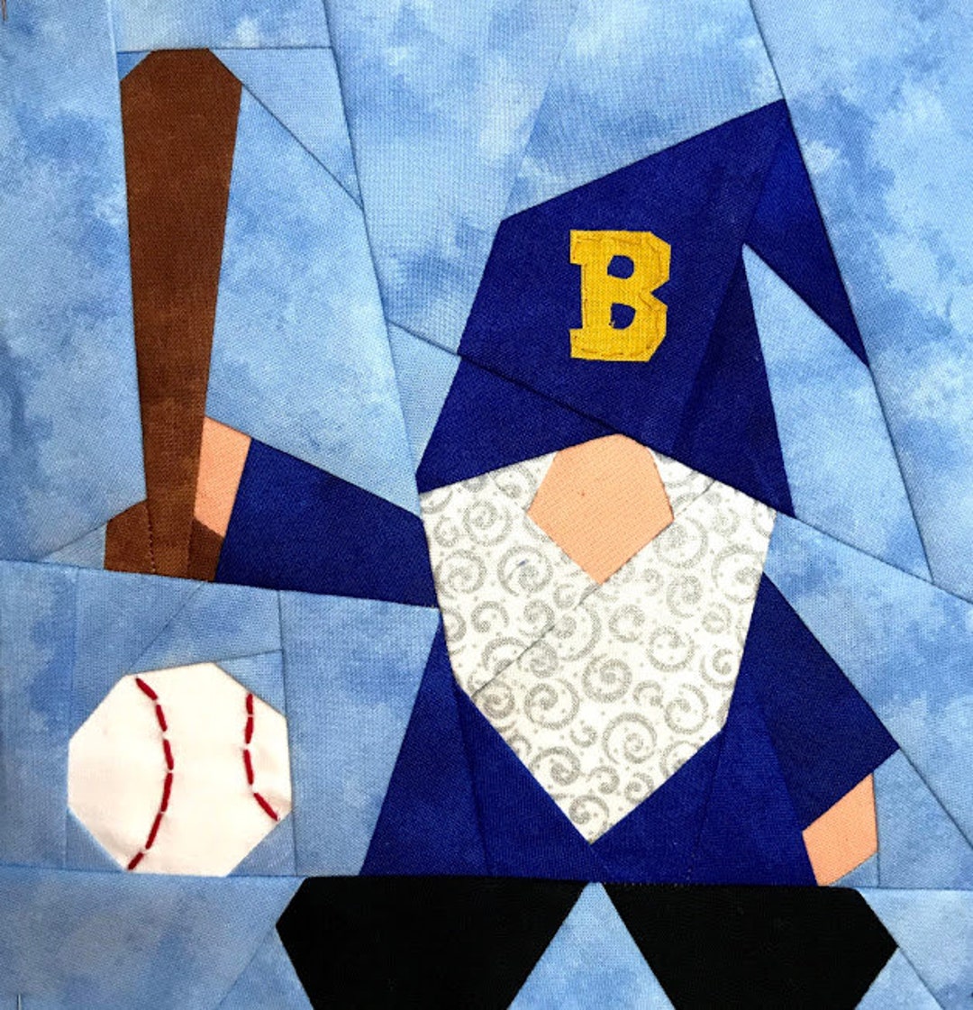 BASEBALL GNOME Paper Pieced Pattern Block in PDF - Etsy
