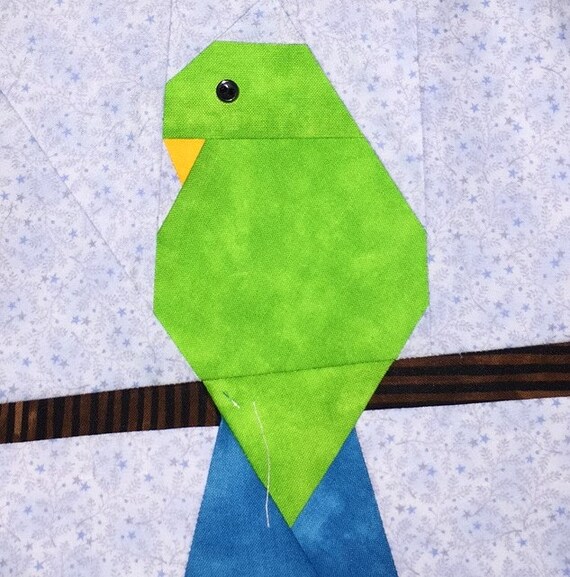 Parakeet Paper Pieced Block Pattern in PDF | Etsy