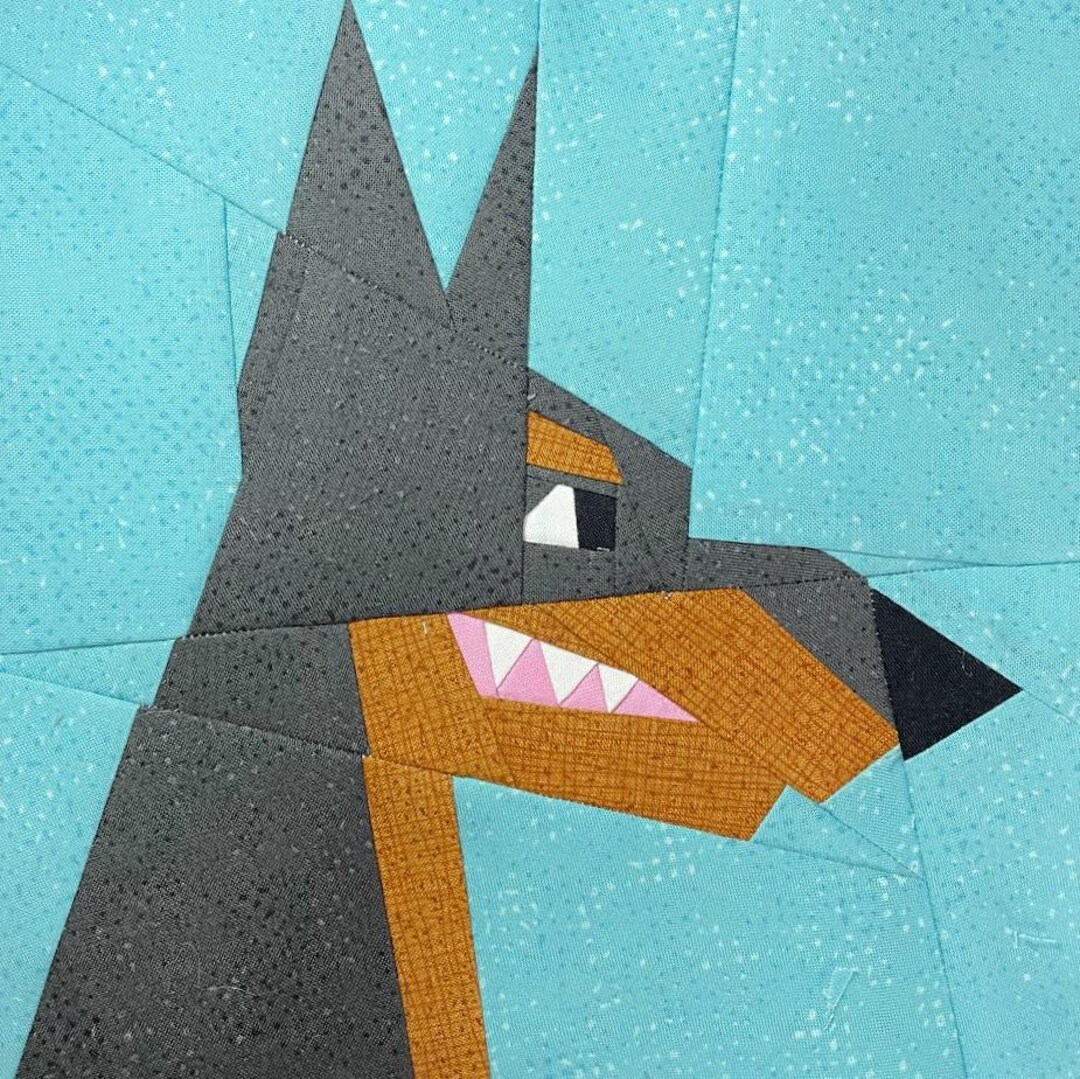 Doberman Snarling Quilt Block, Paper Pieced Pattern (PDF) - Etsy
