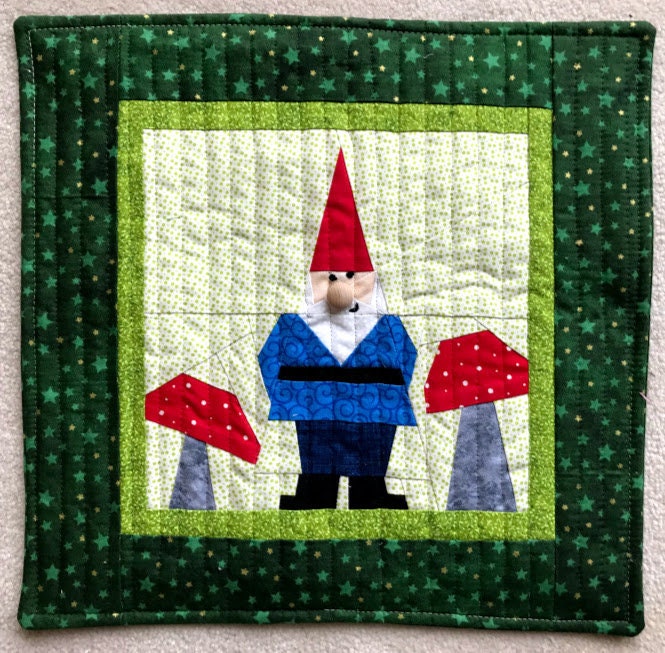 Gnome With Mushrooms Paper Piecing Pattern in PDF - Etsy