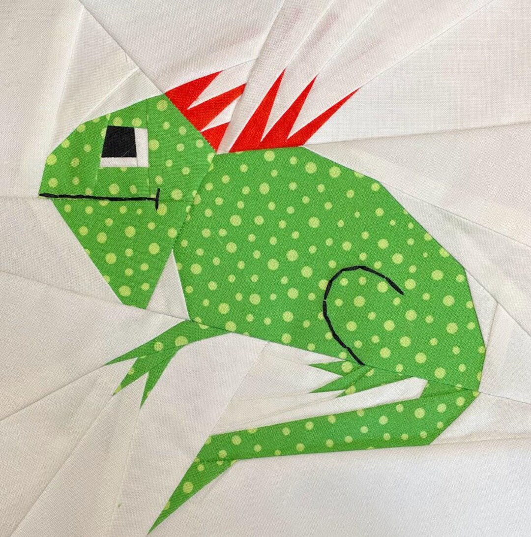 IGUANA PAPER PIECED Block Pattern in Pdf, Instant Download, Quilt Block ...