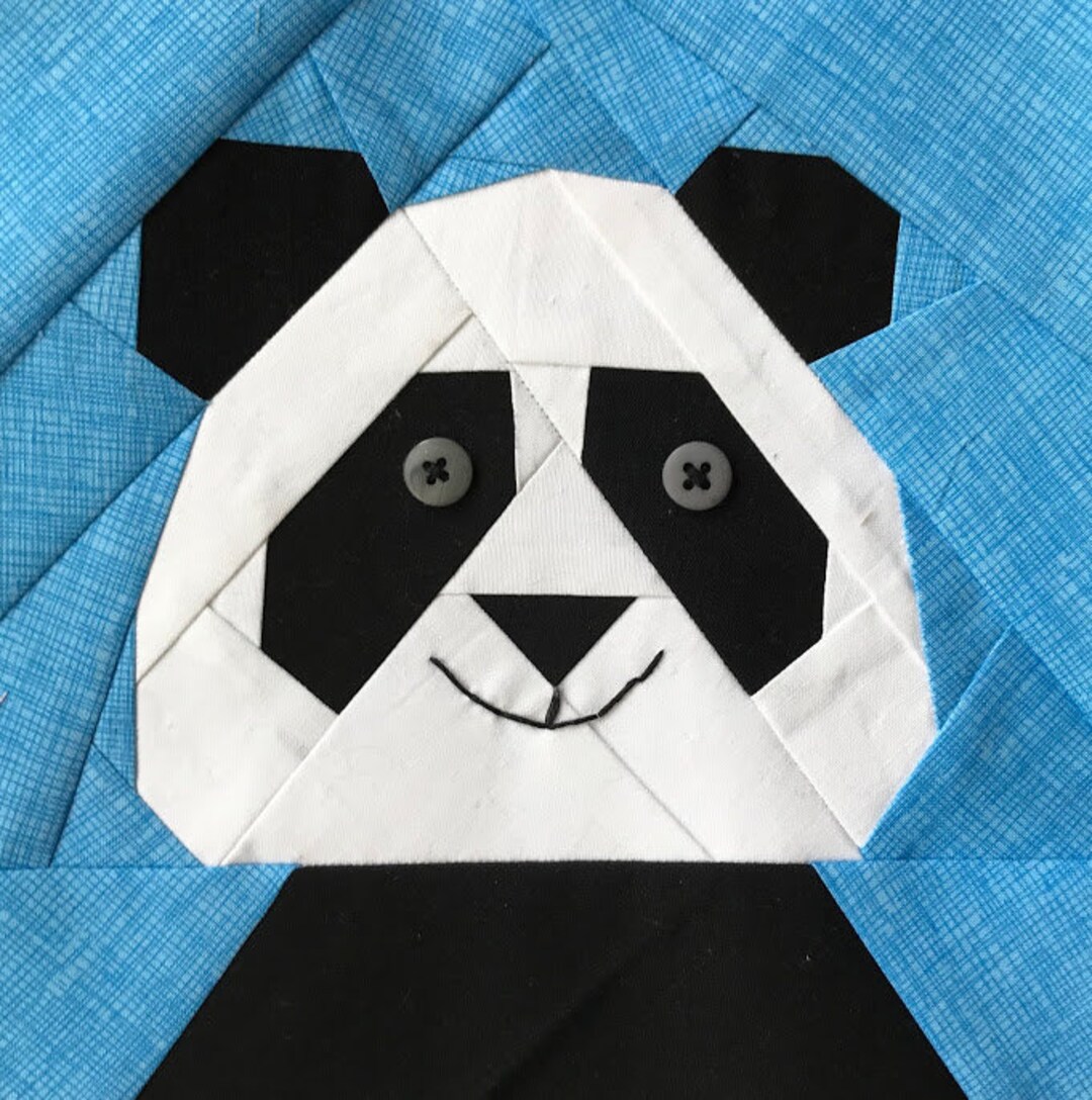 PANDA Paper Pieced Block Pattern in PDF - Etsy