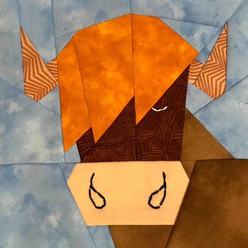 COW BLOCK Paper Pieced Pattern in PDF - Etsy