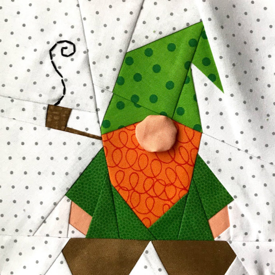GNOME QUILT Paper Pieced Pattern in PDF Block of the Month - Etsy