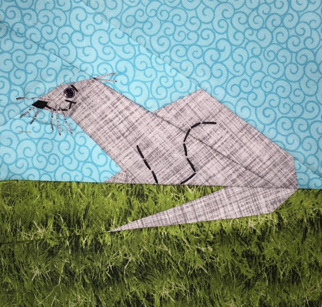 Otter Paper Pieced Block Pattern in PDF - Etsy