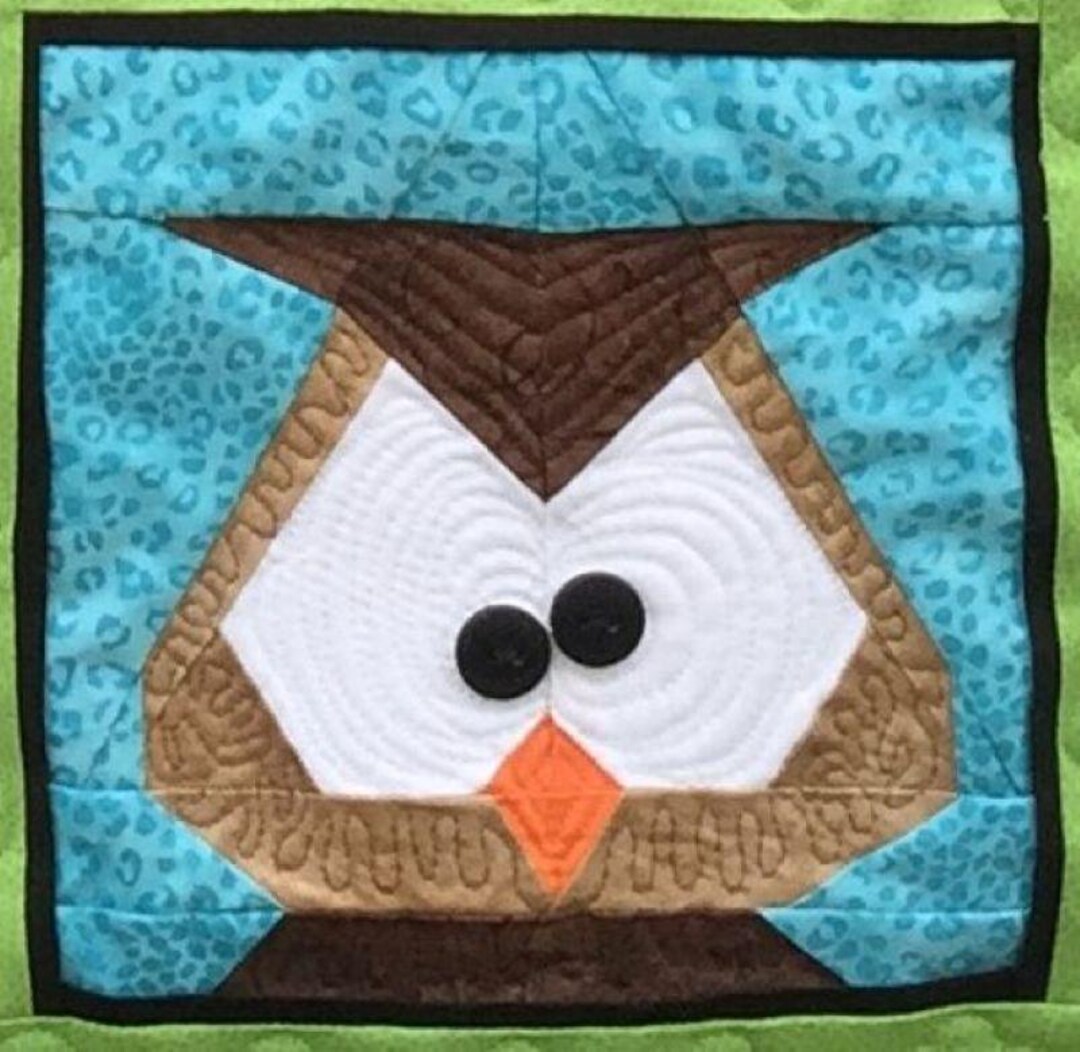 Owl Quilt Block Pattern: Paper Pieced Design (PDF Download 8x8