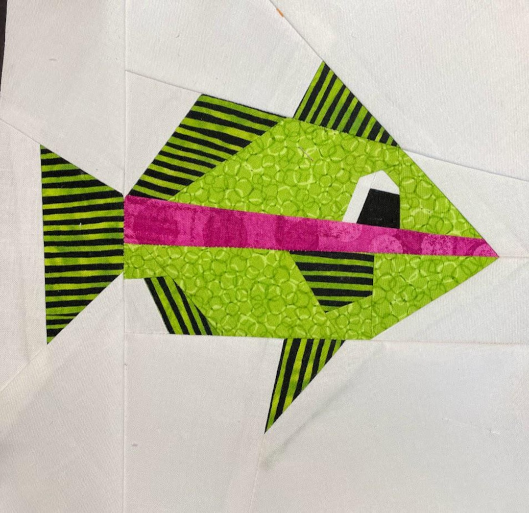 PERCH FISH BLOCK Paper Pieced Pattern in Pdf, Instant Download, Paper ...