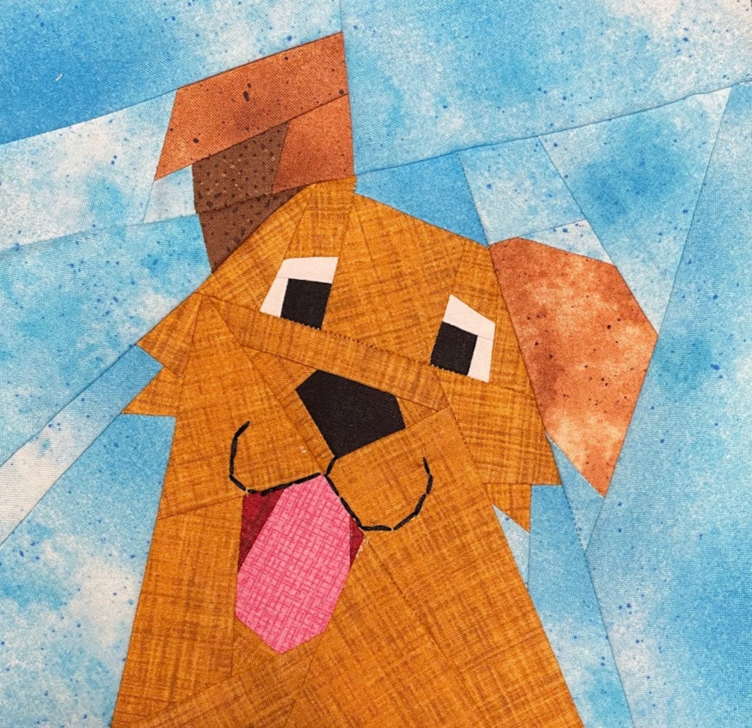 Golden Retriever Quilt Block Pattern: Happy Dog Paper Piecing (PDF) - Etsy