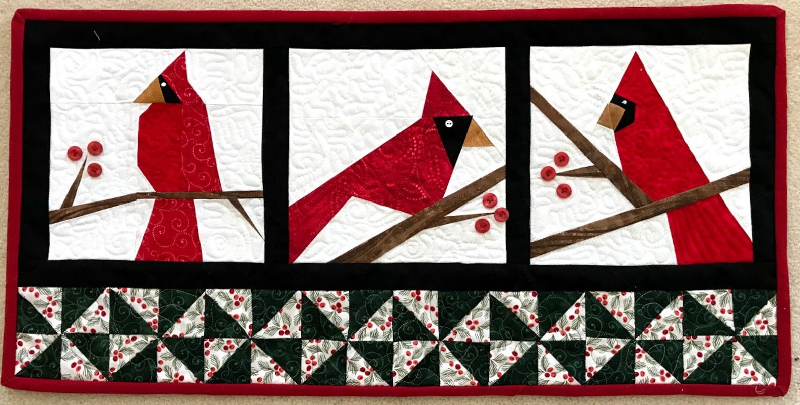 CARDINAL WALLHANGING Paper Pieced Pattern in PDF | Etsy