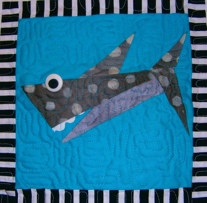 SHARK ATTACK QUILT Paper Pieced Pattern in Pdf - Etsy
