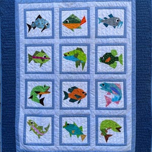 CRAPPIE FISH BLOCK Paper Pieced Pattern in Pdf, Instant Download, Fish ...