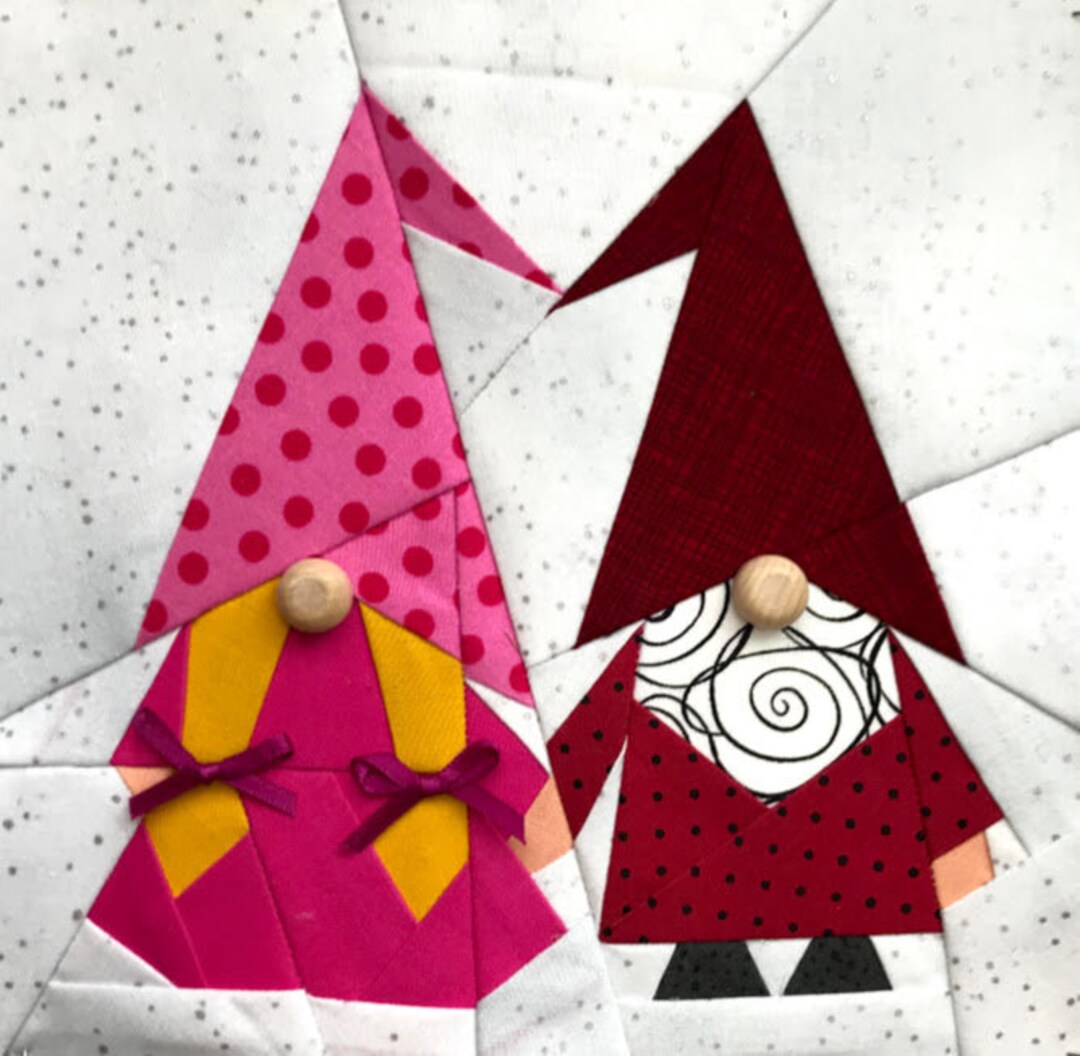 GNOME LOVE Paper Pieced Block Pattern in PDF - Etsy