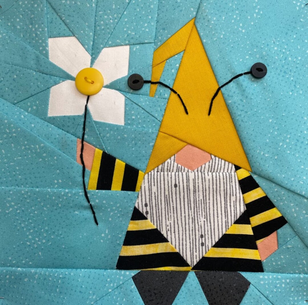 Bumble Bee Gnome Quilt Block: Paper Pieced Pattern (PDF) - Etsy