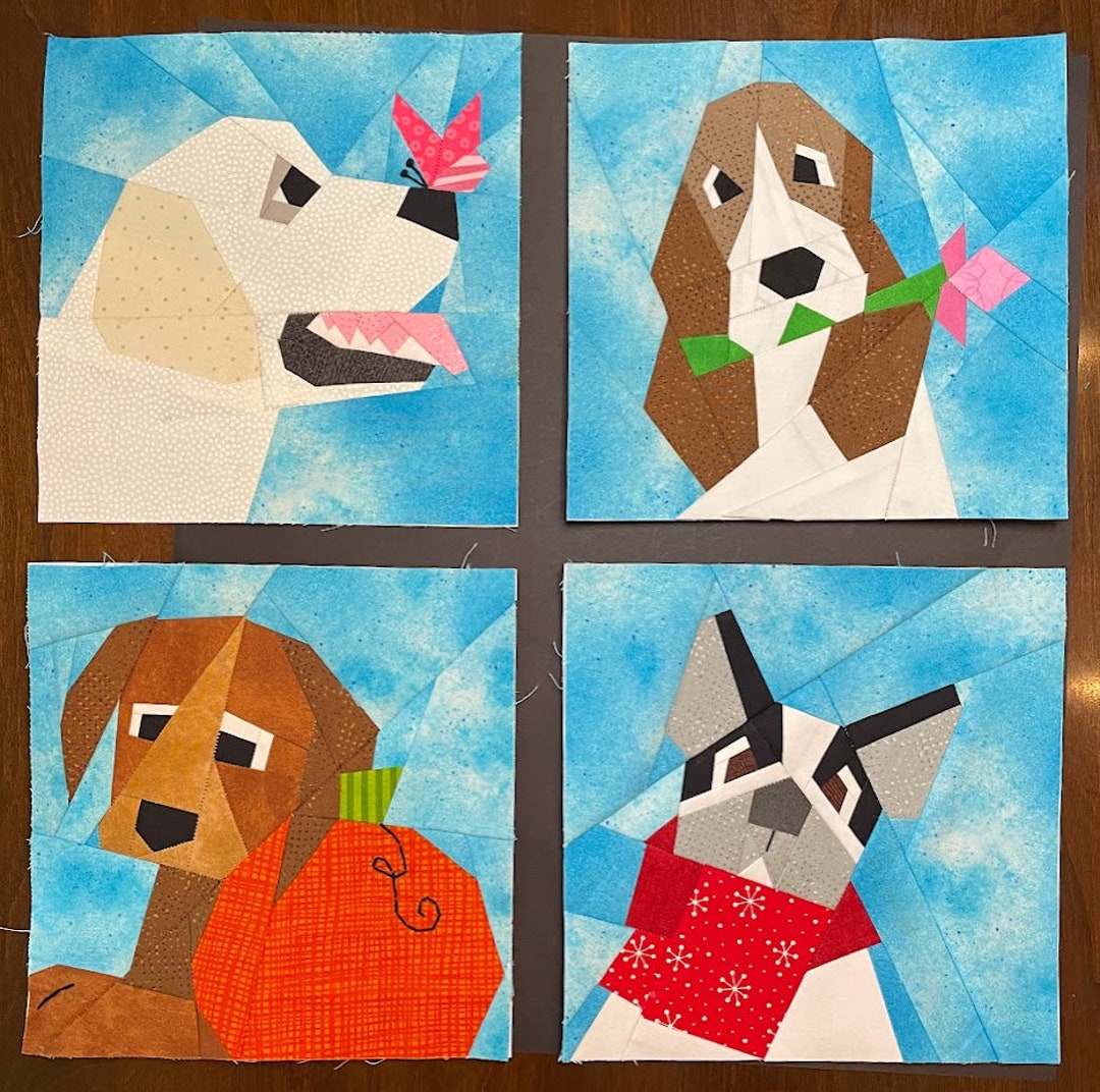 Dog Breeds Paper Pieced Quilt Blocks: Seasonal Patterns (PDF) - Etsy
