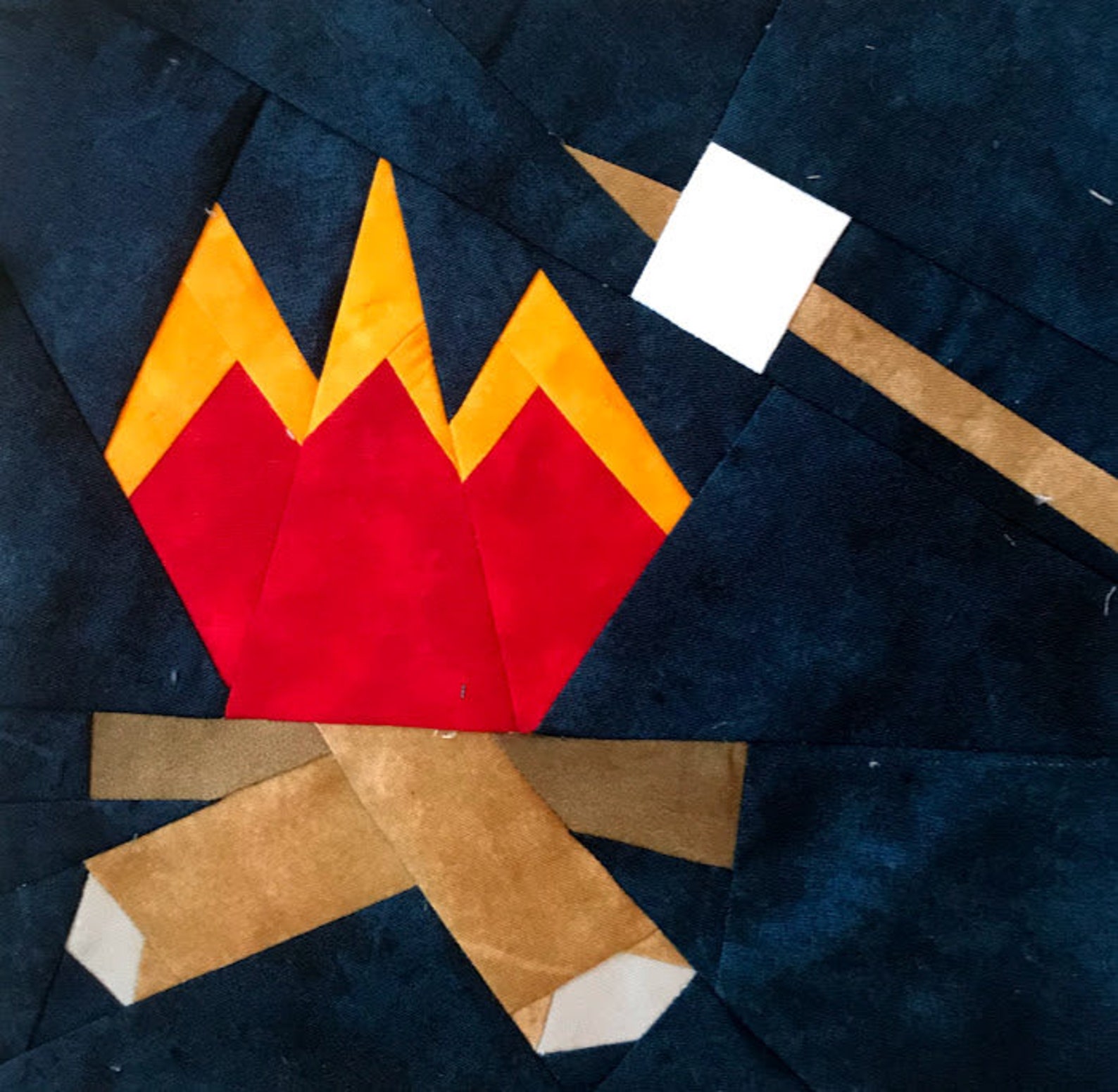 CAMP FIRE Paper Pieced Block Pattern in PDF | Etsy
