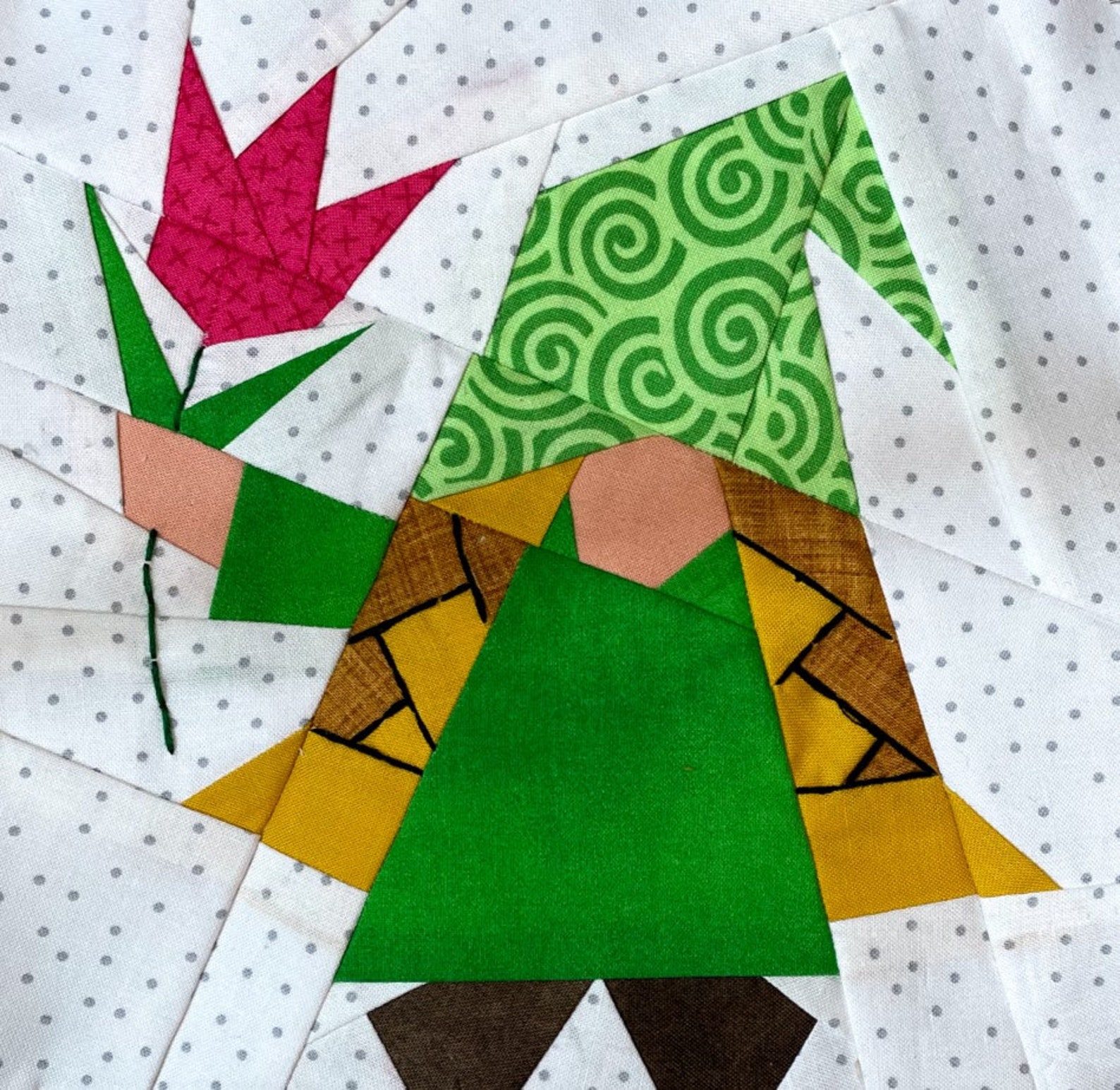 GARDENING GIRL GNOME Paper Pieced Block Pattern in Pdf - Etsy