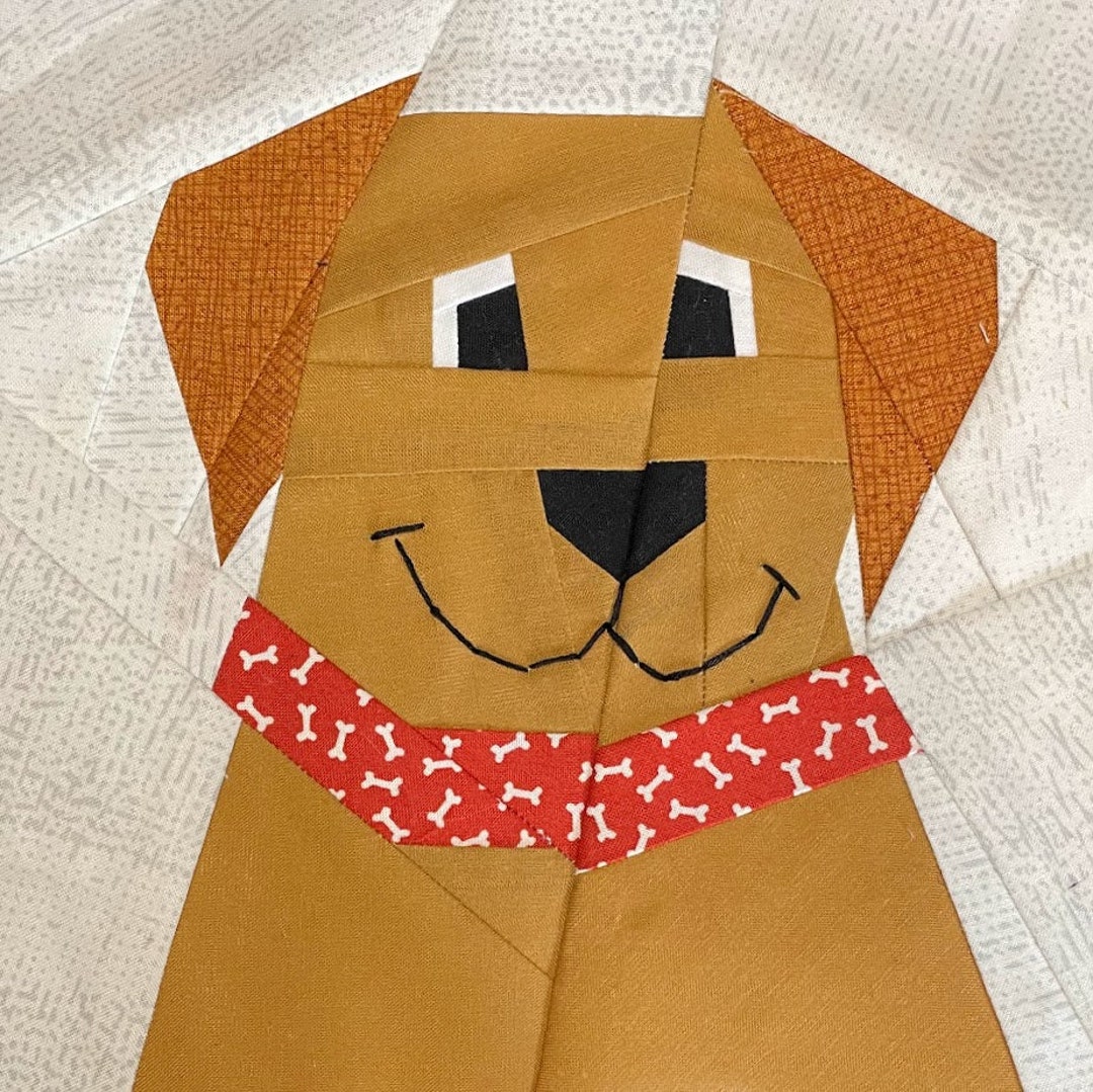 Golden Retriever Paper Pieced Quilt Block Pattern (PDF) - Etsy