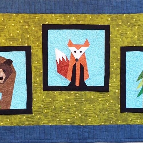 At the Cabin Paper Pieced Table Runner in PDF - Etsy