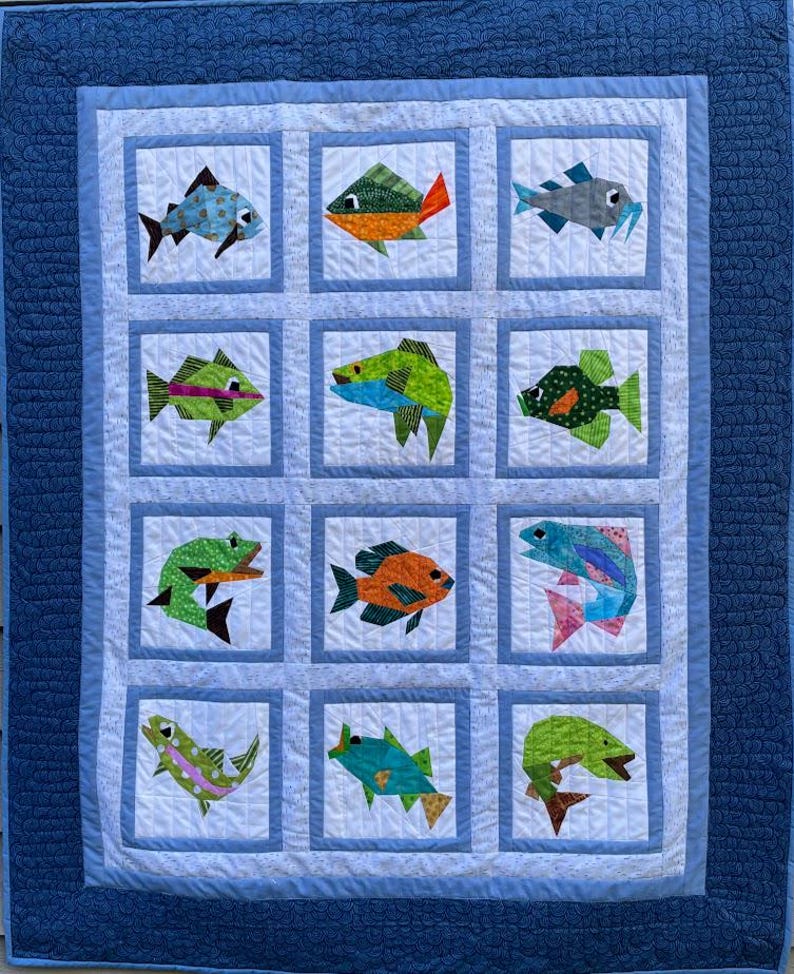 Perch Fish Block Paper Pieced Pattern (PDF) - Etsy