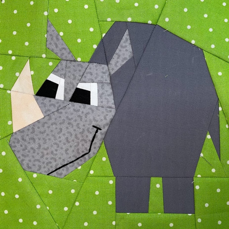Rhino Paper Pieced Quilt Block Pattern (PDF) - Etsy