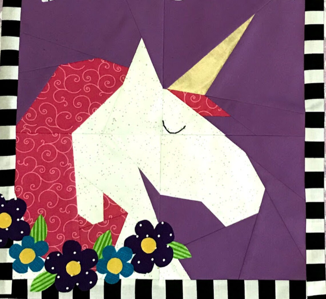 Unicorn Quilt Paper Pieced Pattern in PDF | Etsy
