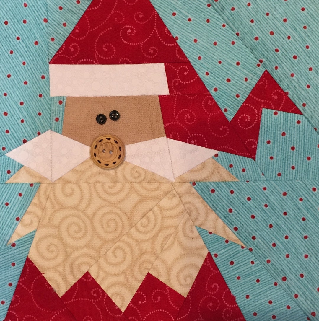 Santa Paper Pieced Block: Christmas Quilt Pattern (PDF Download) - Etsy