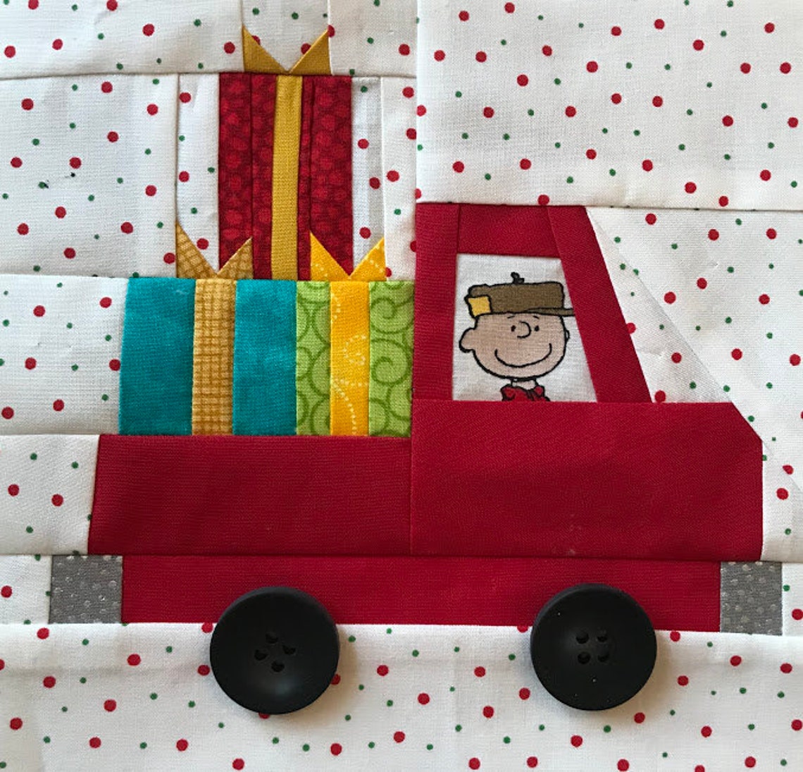 RED TRUCK With Presents Paper Pieced Block Pattern in PDF - Etsy