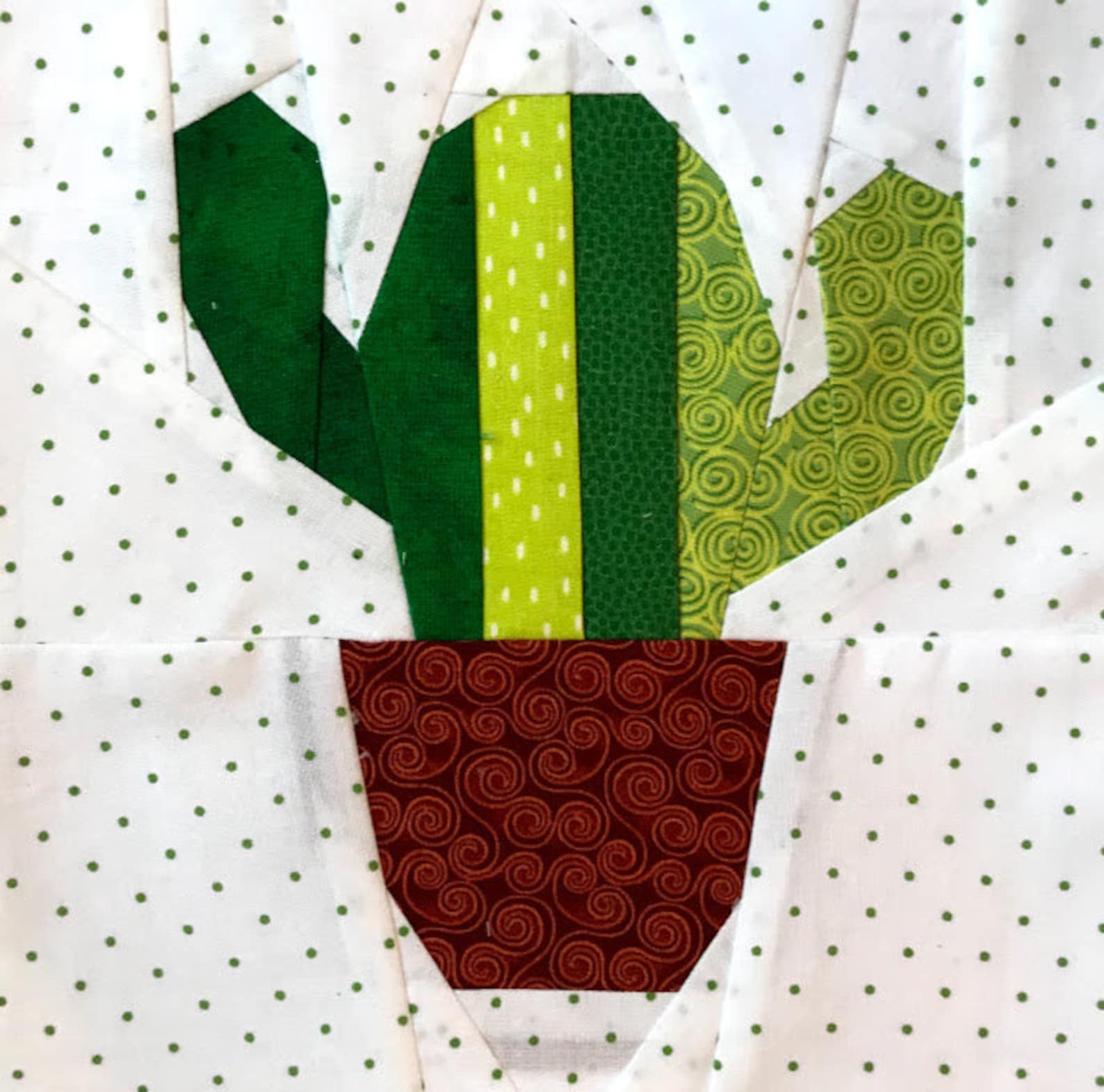 CACTUS 3 Paper Pieced Block Pattern in PDF - Etsy