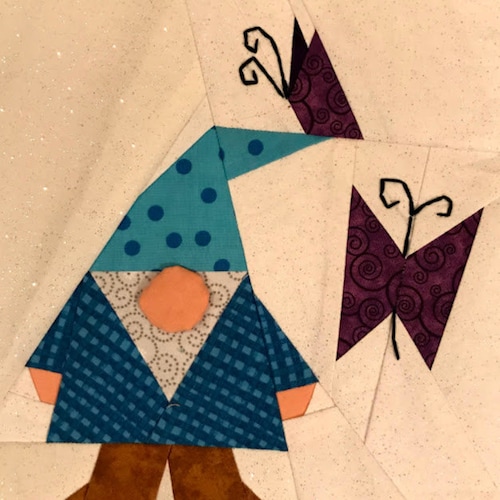 GIRL GNOME in a CANOE Paper Pieced Block Pattern in Pdf | Etsy