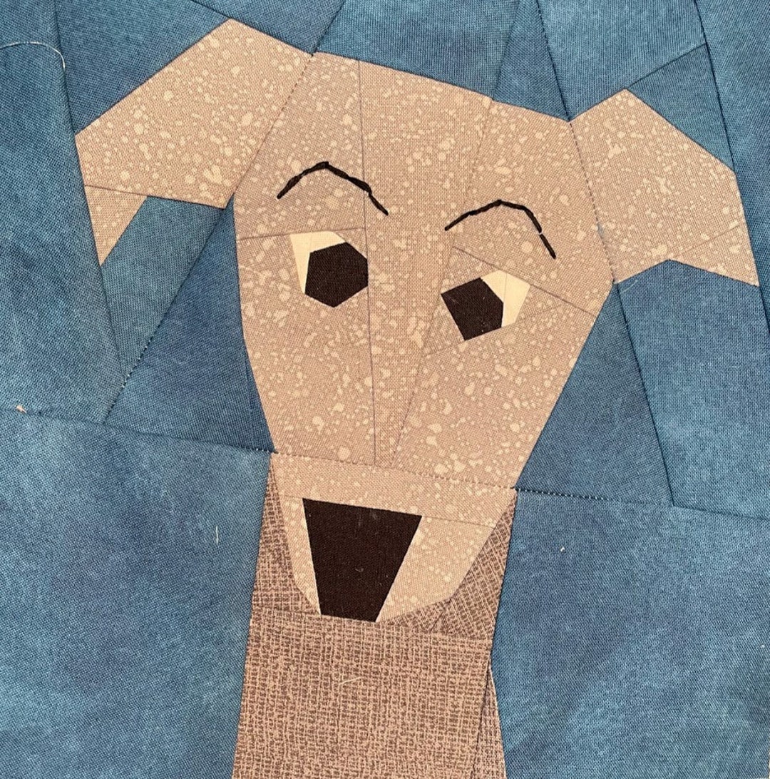 ITALIAN GREYHOUND #3 Paper Pieced Block Pattern in PDF, Quilt Block ...