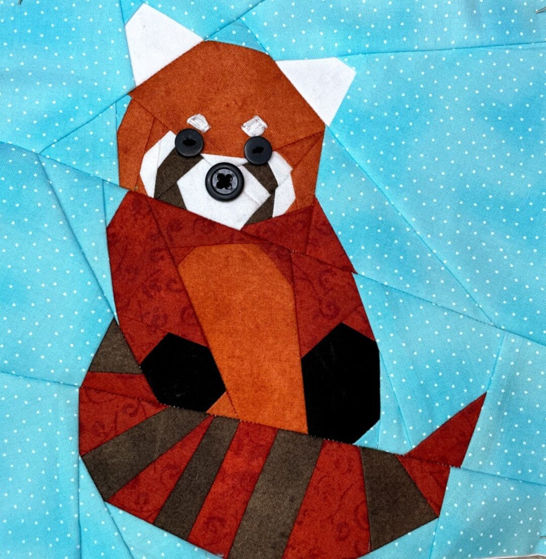 RED PANDA Paper Pieced Block Pattern in PDF - Etsy