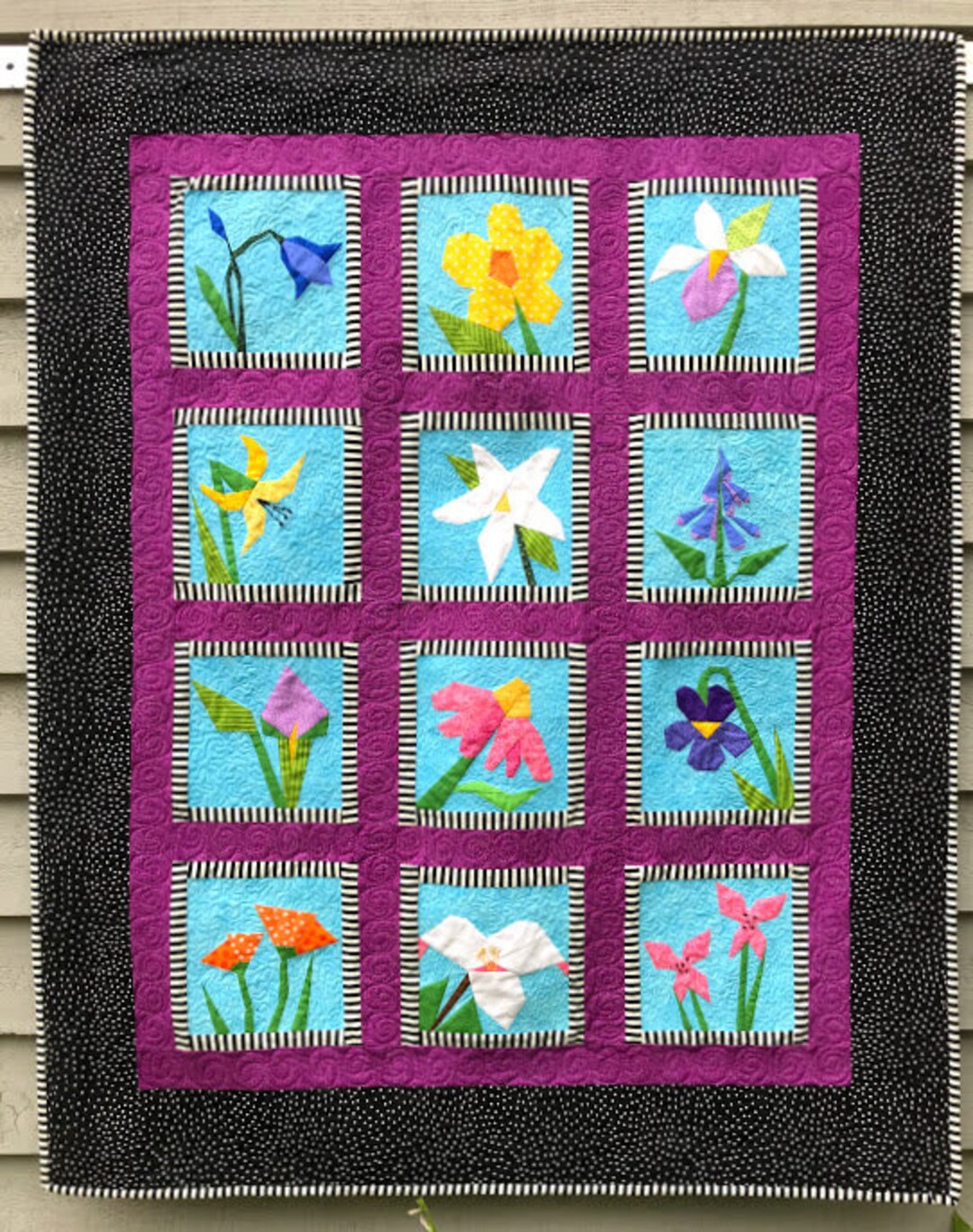 Woodland Wildflowers Quilt Paper Pieced Pattern in PDF - Etsy