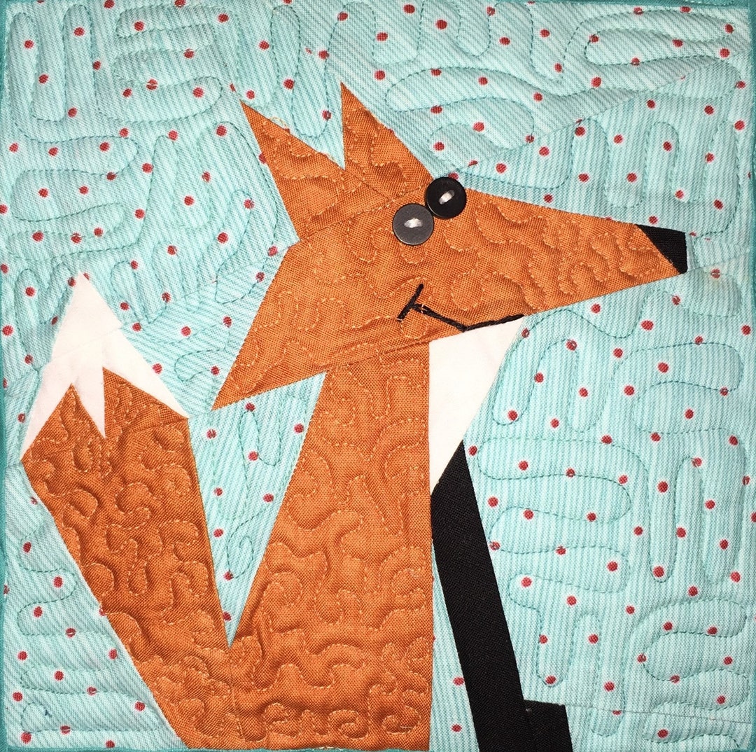 Foxy Paper Pieced Block Pattern in PDF - Etsy