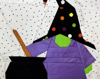 GOOFY WITCH Paper Pieced Block Pattern in PDF | Etsy