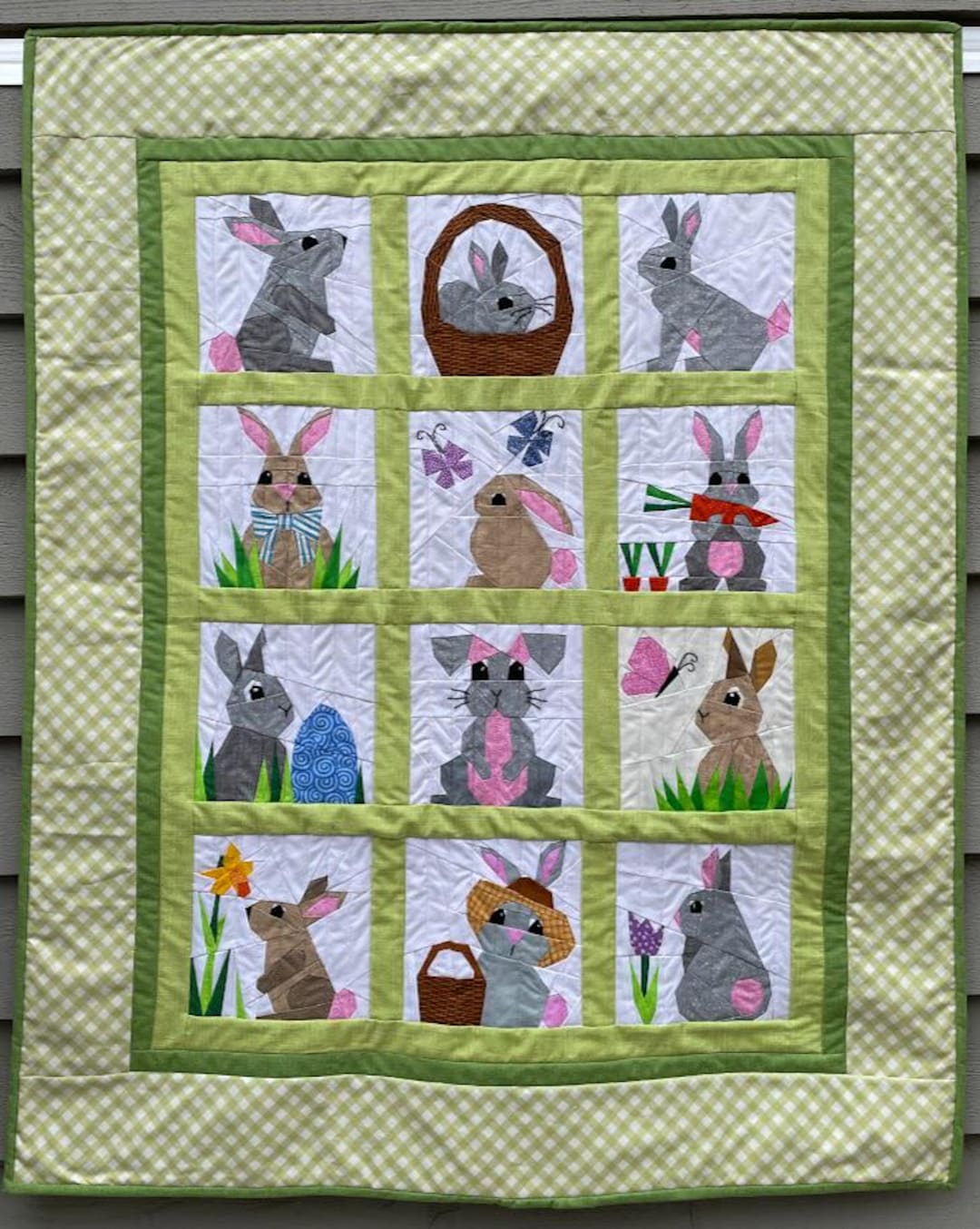 BUNNY QUILT Paper Pieced Pattern (PDF Instant Download), Foundation ...