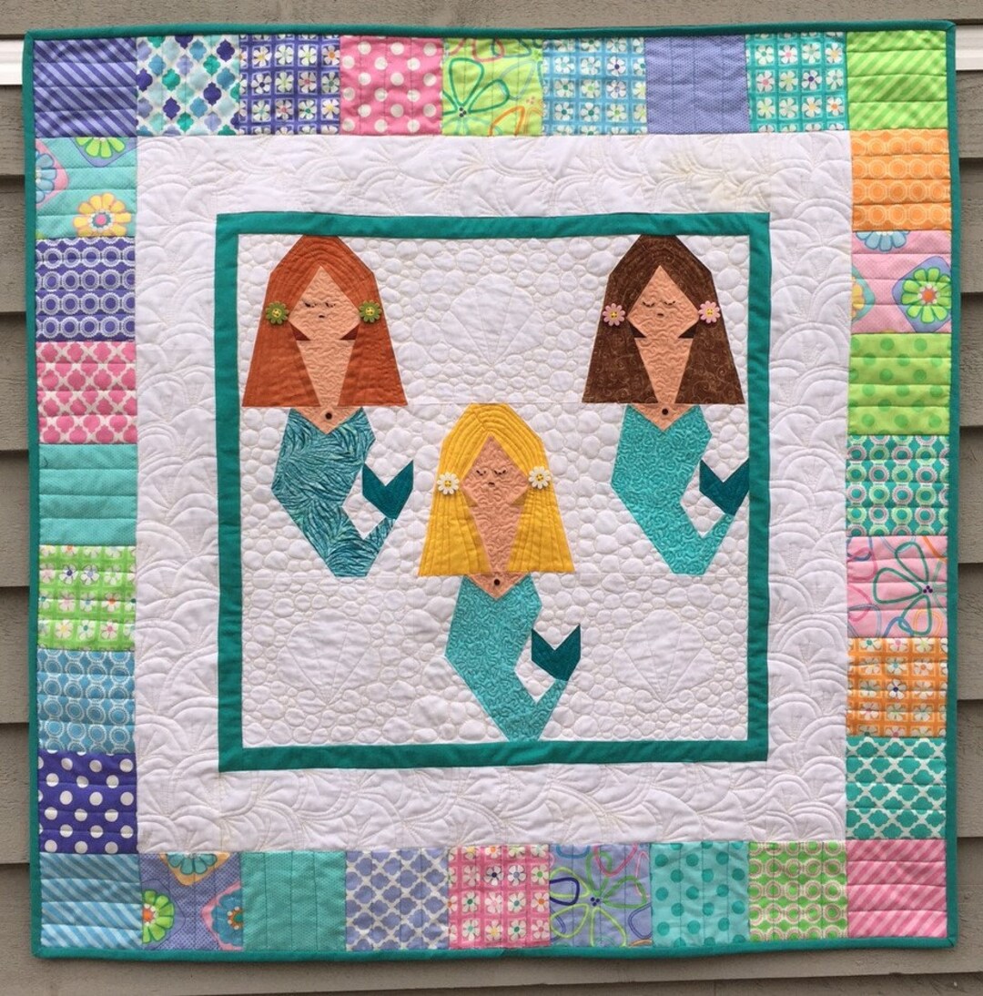 Mermaid Paper Pieced Quilt Pattern in PDF - Etsy