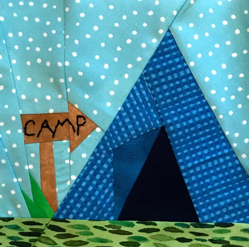 CAMP TENT Paper Pieced Block Pattern in PDF | Etsy
