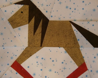 Paper Pieced Rocking Horse Block Pattern - Etsy