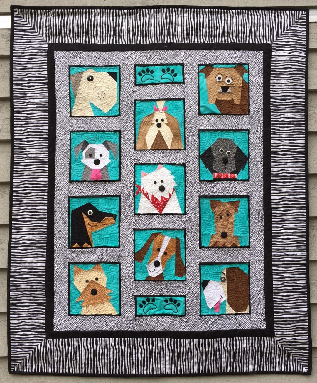 Dogs Only Paper Pieced Quilt Pattern in PDF - Etsy