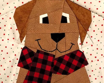 Be Mine Puppy Paper Pieced Block Pattern in PDF | Etsy