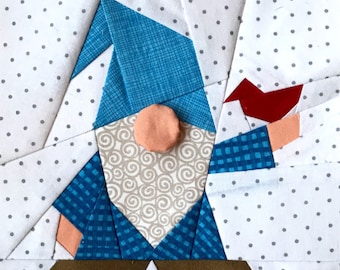 BAKING GNOME Paper Pieced Block Pattern in PDF - Etsy