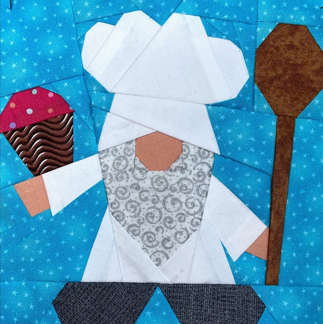 BAKING GNOME Paper Pieced Block Pattern in PDF - Etsy