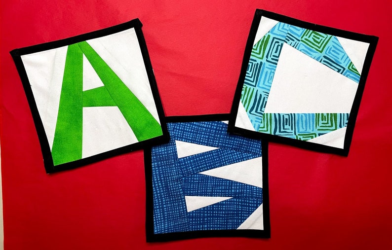 ALPHABET LETTERS Paper Pieced Block Patterns in PDF - Etsy