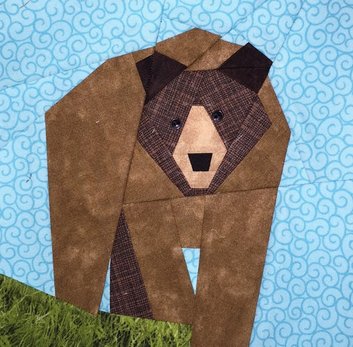 Bear Paper Pieced Block Pattern in PDF - Etsy